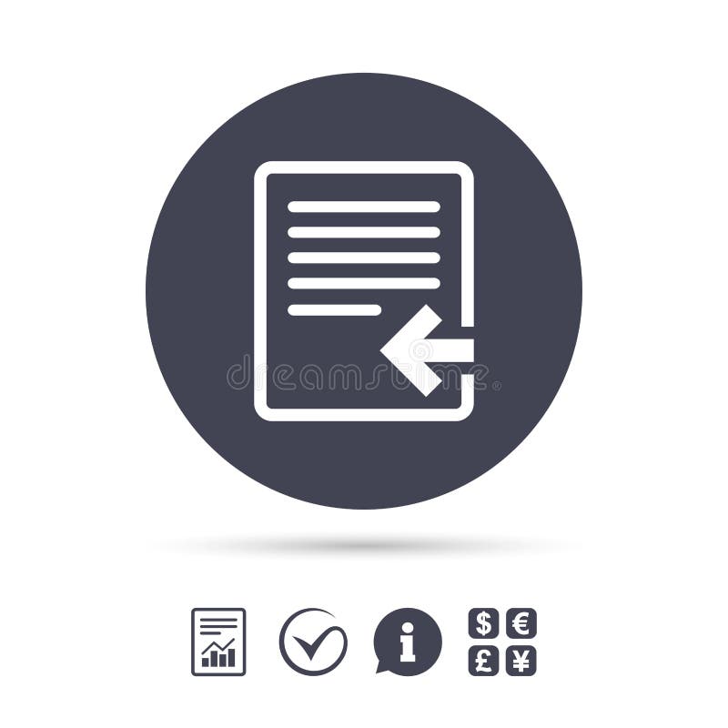 Import File Icon. File Document Symbol Stock Vector - Illustration of ...