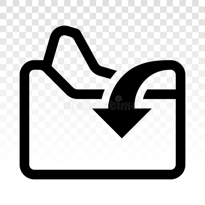 Import Files or Document Download Icon with Line Art on a Transparent ...