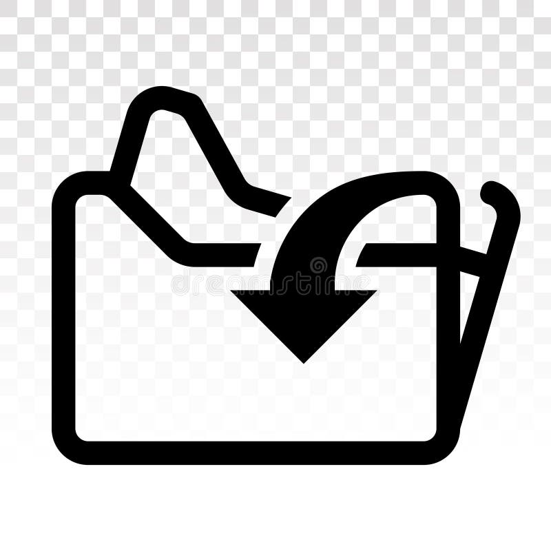 Import Files Or Document Download Icon With Line Art On A Transparent ...