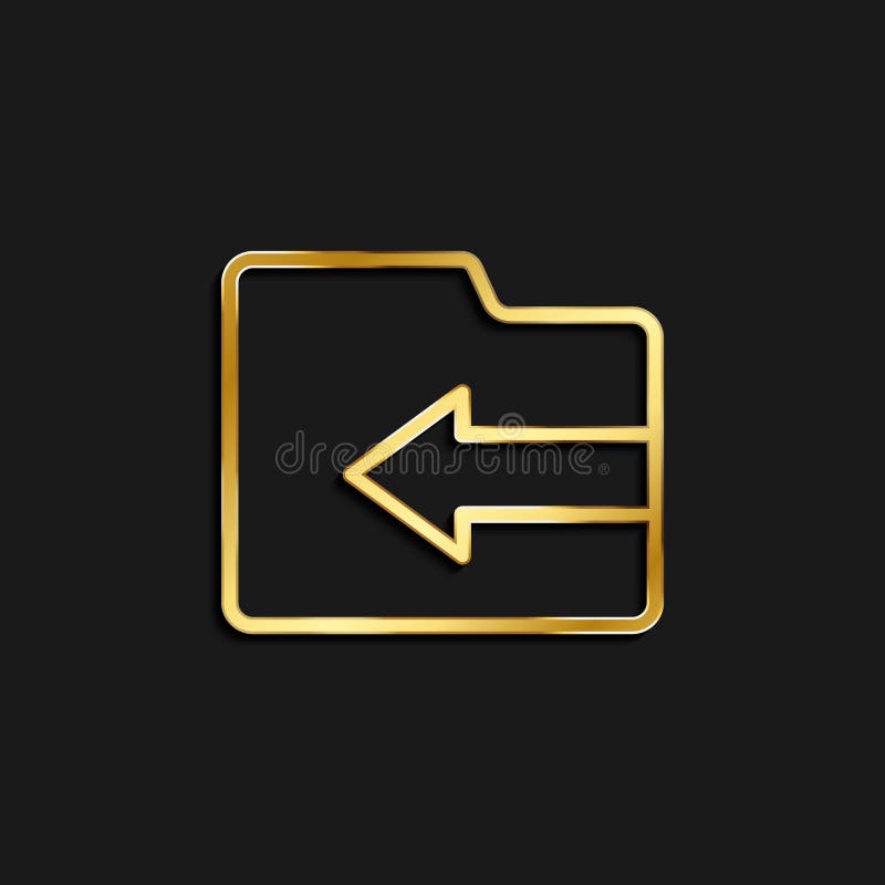 Import, Folder Gold Icon. Vector Illustration of Golden Stock ...