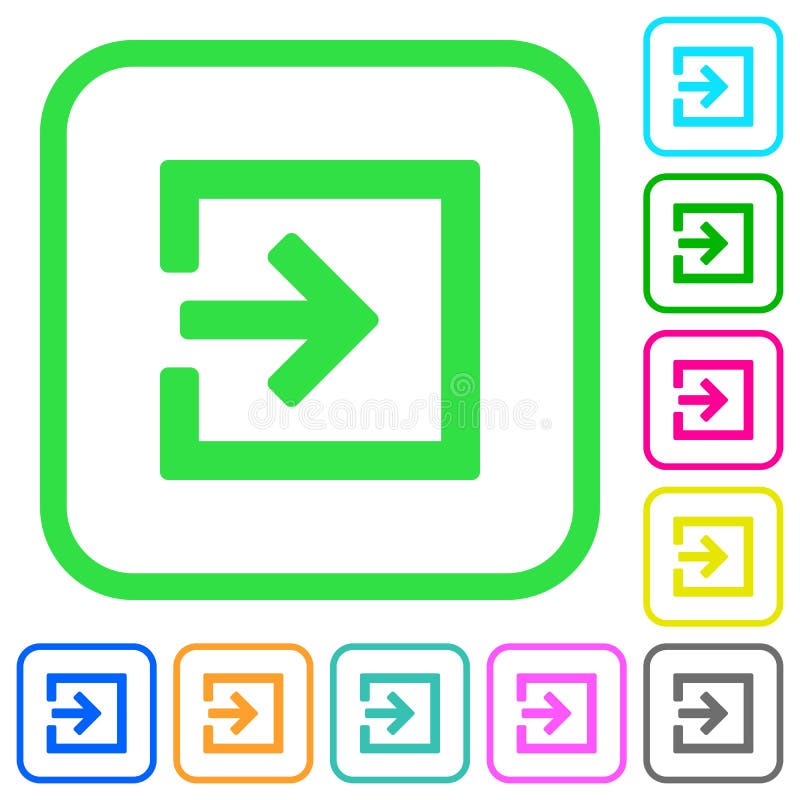 Import with Inside Arrow Vivid Colored Flat Icons Icons Stock Vector ...