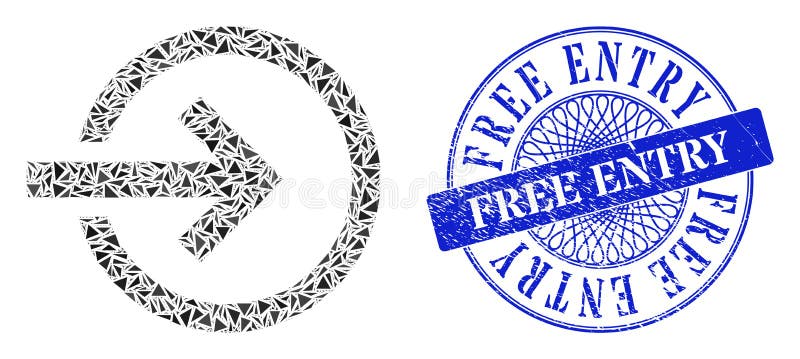 Distress Free Entry Stamp and Triangle Import Mosaic Stock Vector ...