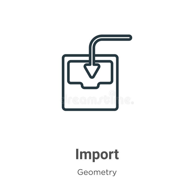 Import Outline Vector Icon. Thin Line Black Import Icon, Flat Vector ...