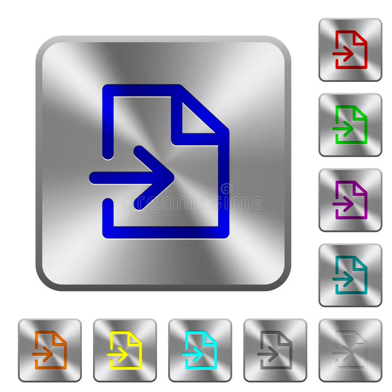 Import Rounded Square Steel Buttons Stock Vector - Illustration of ...