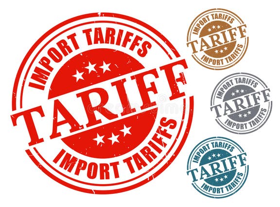 Import Tariffs Stamp Vector Set, Grunge Style Customs Duty Label Pack ...