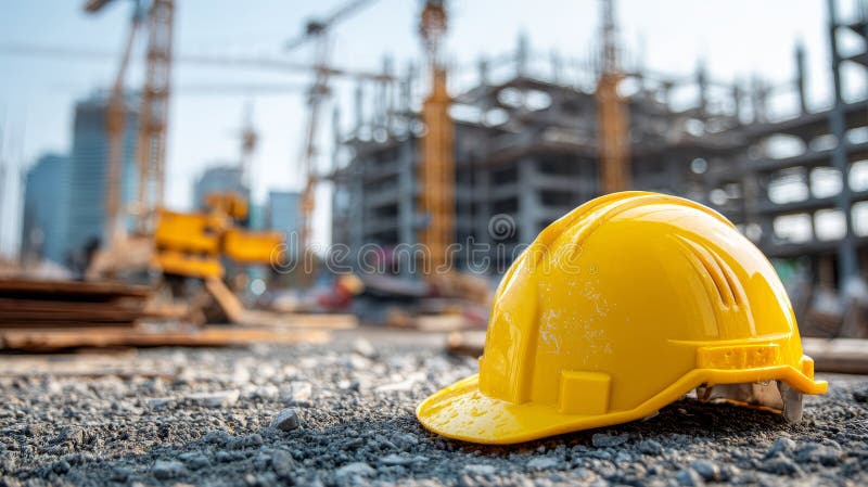 Importance of Construction Safety Yellow Hard Hat at Worksite Amidst ...