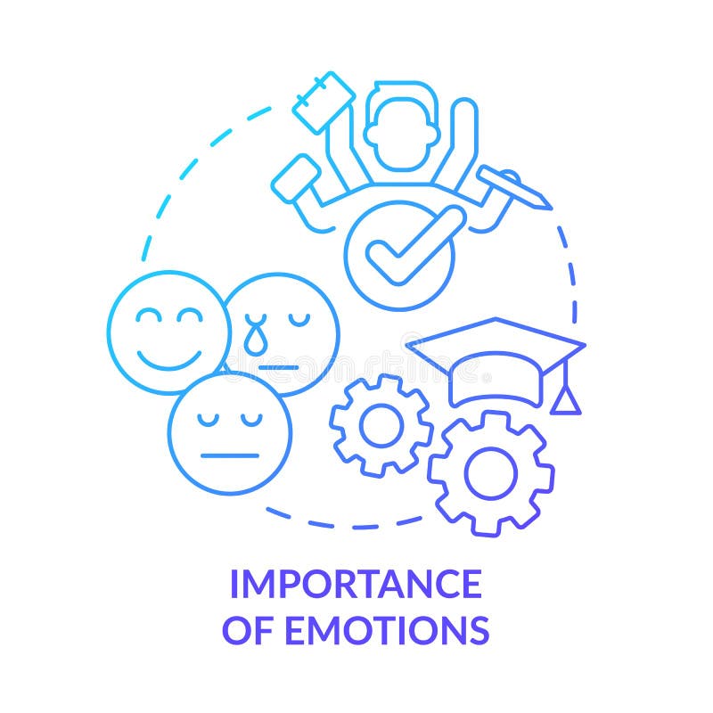 Importance of Emotions Blue Gradient Concept Icon Stock Vector ...