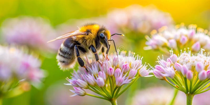 Importance of Pollination Bee in Wild Meadow Generative AI Stock ...