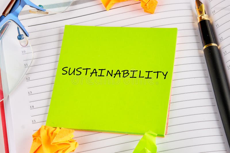 Importance of Sustainability Highlighted on Sticky Note Placed on ...