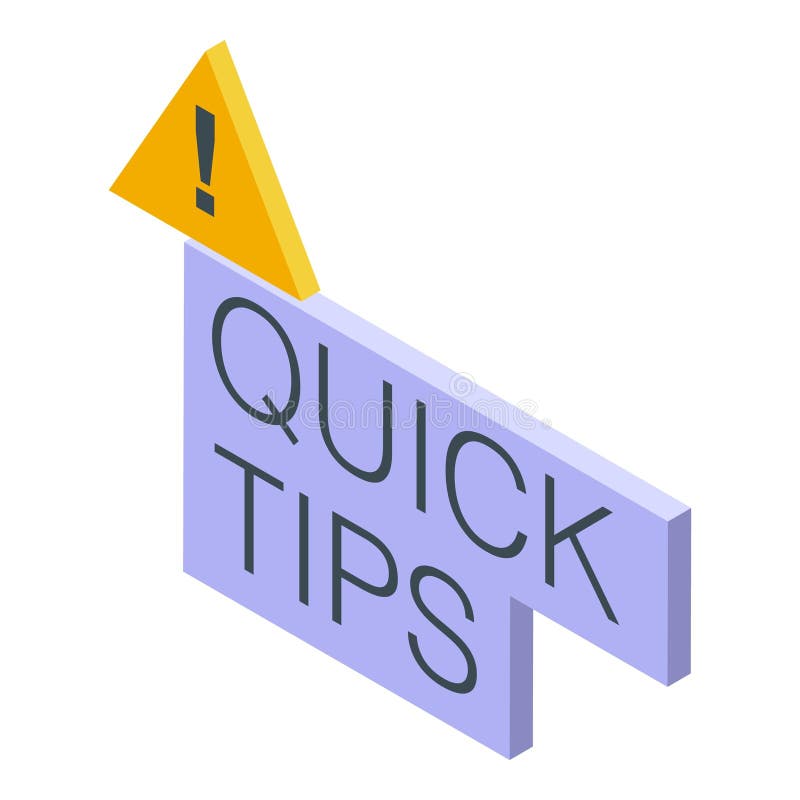 Quick Tips Sign with Exclamation Point Warning Showing Important Advice ...