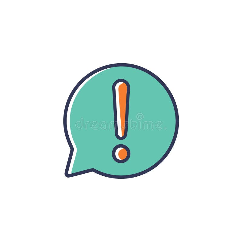 Important Alert in Speech Bubble Icon. Brightly Colored Icon of an ...