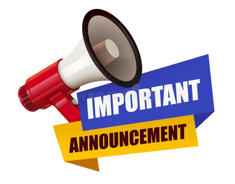 Important Announcement. News Label with Megaphone Stock Vector ...