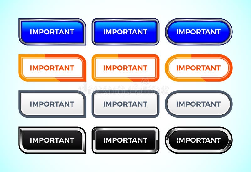 Important Button Set of Different Shapes and Colors. Suitable for ...