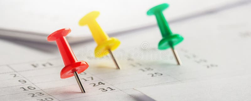 Important Date and Calendar Appointment. Pin on Calendar Stock Image ...