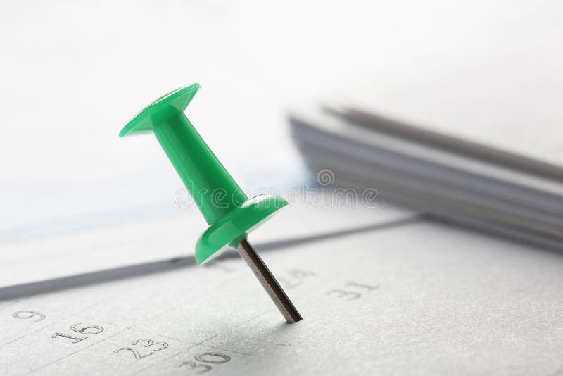 Important Date and Calendar Appointment. Pin on Calendar Stock Photo ...