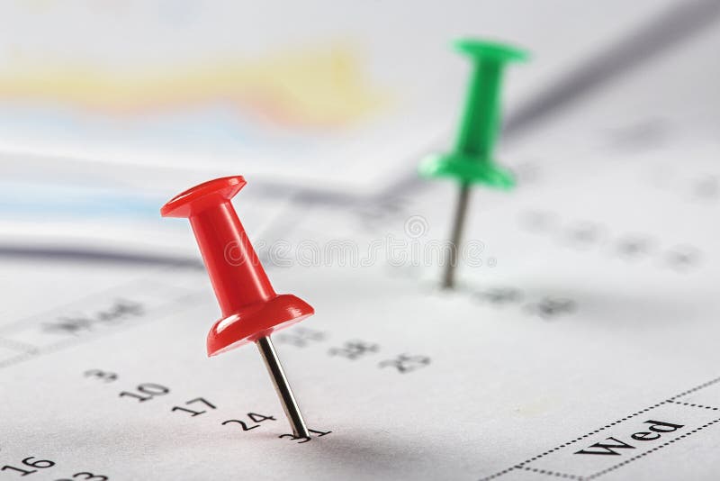 Important Date and Calendar Appointment. Pin on Calendar Stock Photo ...
