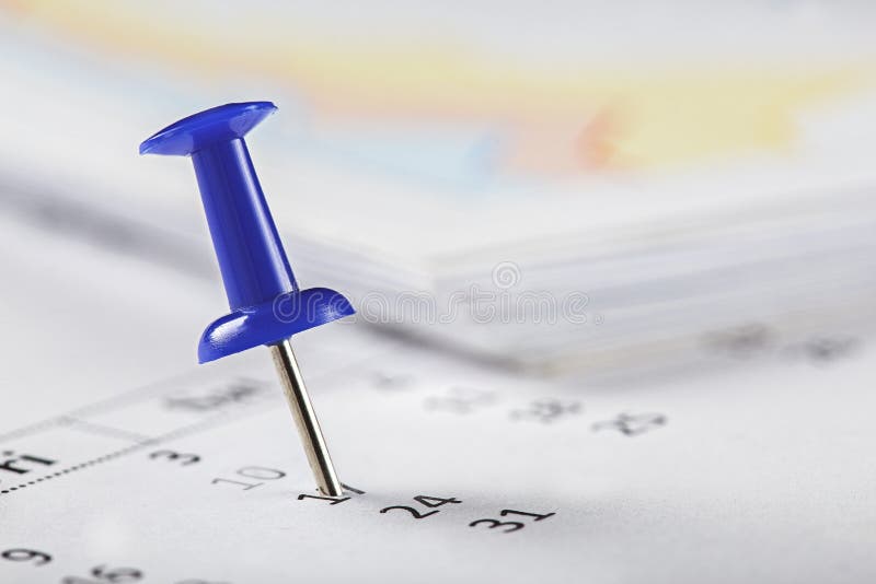 Important Date and Calendar Appointment. Pin on Calendar Stock Image ...