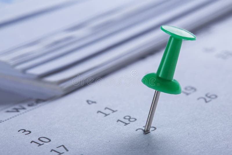 Important Date and Calendar Appointment. Pin on Calendar Stock Photo ...