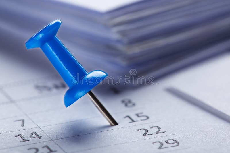 Important Date and Calendar Appointment. Pin on Calendar Stock Image ...