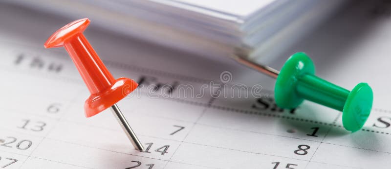 Important Date and Calendar Appointment. Pin on Calendar Stock Photo ...
