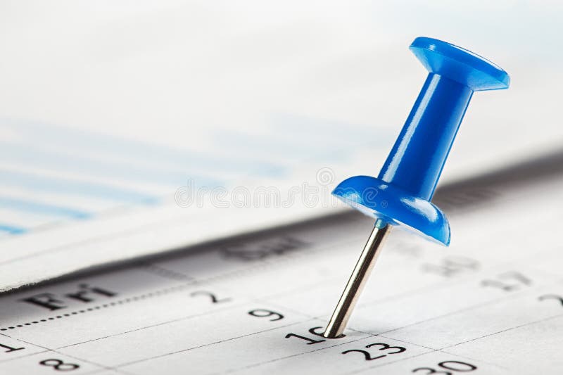 Important Date and Calendar Appointment. Pin on Calendar Stock Photo ...