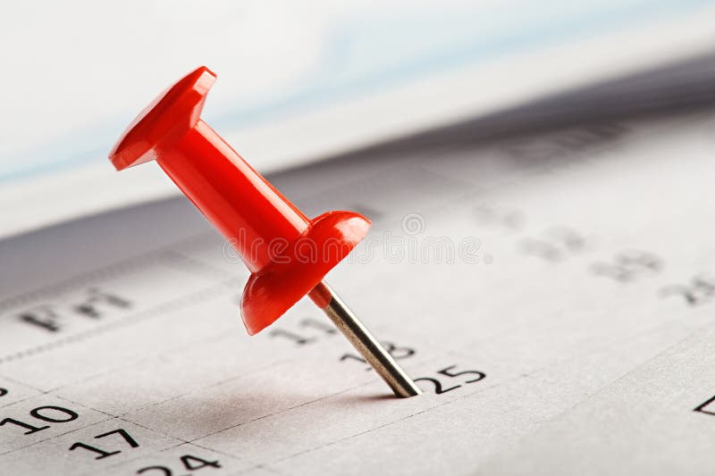 Important Date and Calendar Appointment. Pin on Calendar Stock Photo ...