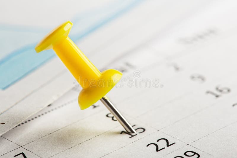 Important Date and Calendar Appointment. Pin on Calendar Stock Photo ...