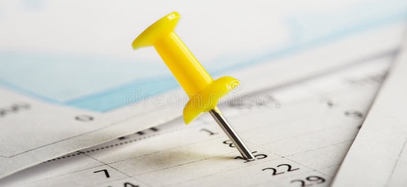 Important Date and Calendar Appointment. Pin on Calendar Stock Image ...