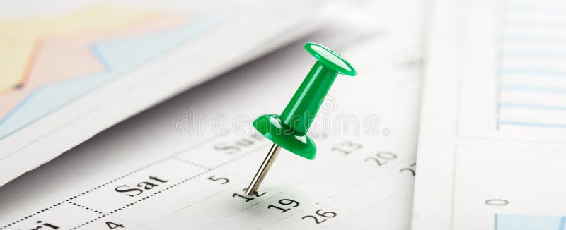 Important Date and Calendar Appointment. Pin on Calendar Stock Photo ...