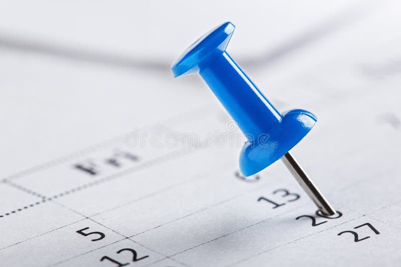 Important Date and Calendar Appointment. Pin on Calendar Stock Image ...