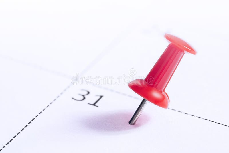 Important Date and Calendar Appointment.Red Pin on Calendar Stock Image ...