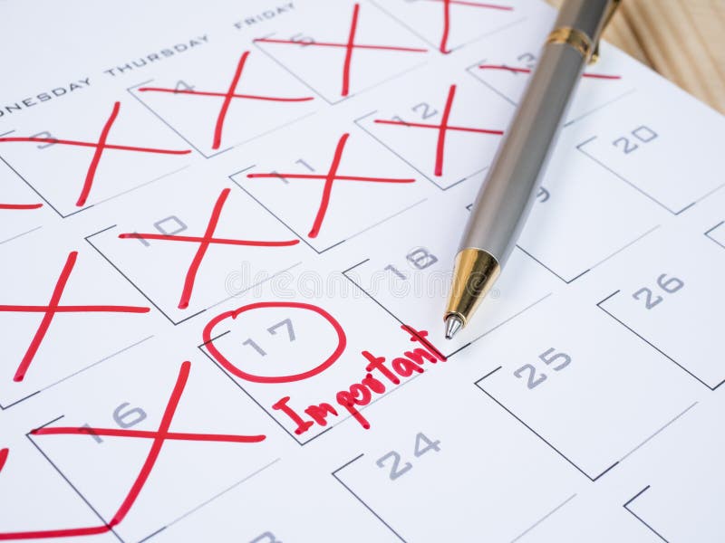 Important Date on Calendar Desk 3 Stock Image - Image of message ...
