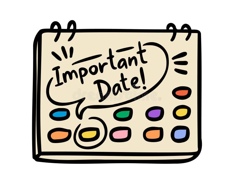 Important Date on Calendar, Schedule Doodle for First Day of School ...