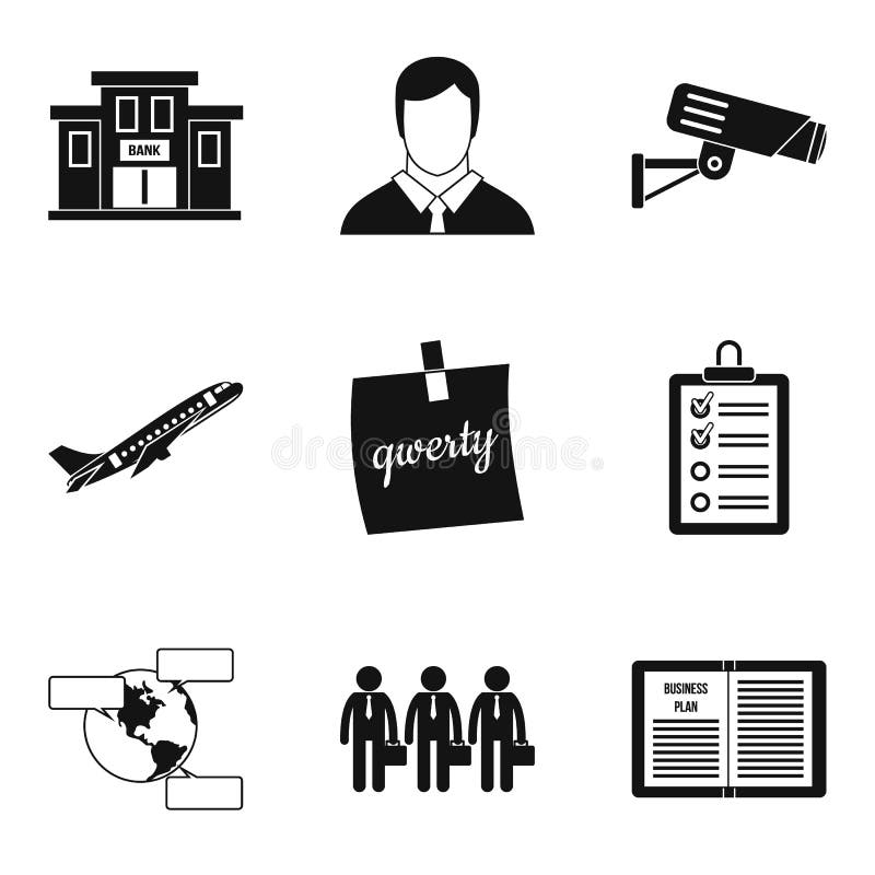 Important Document Icons Set, Simple Style Stock Vector - Illustration ...