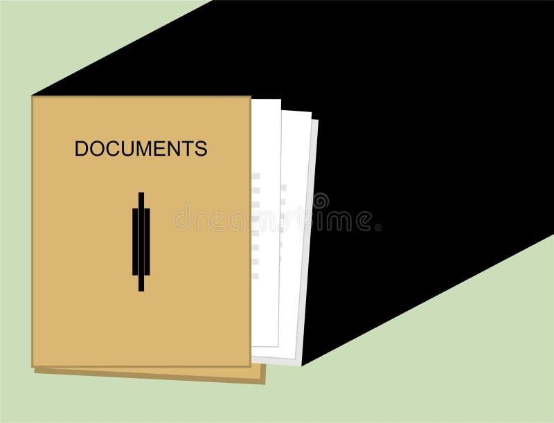Important Documents Inside a Brown Folder Stock Vector - Illustration ...