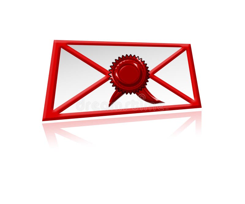3d red mail icon stock illustration. Illustration of conceptual - 9917754