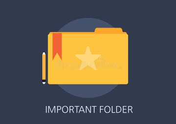 Important Folder Concept Flat Icon Stock Vector - Illustration of ...