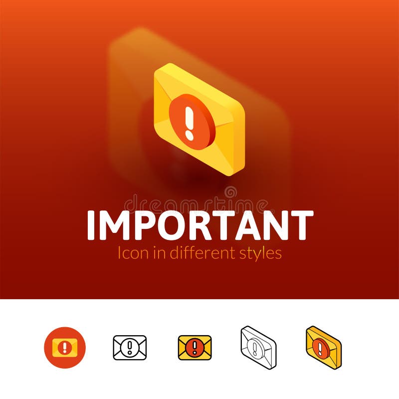 Important Icon in Different Style Stock Vector - Illustration of modern ...