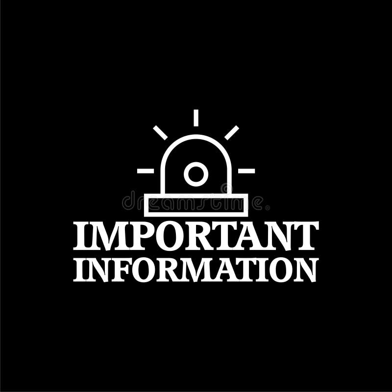 Important Information Logo Isolated on Dark Background Stock Vector ...
