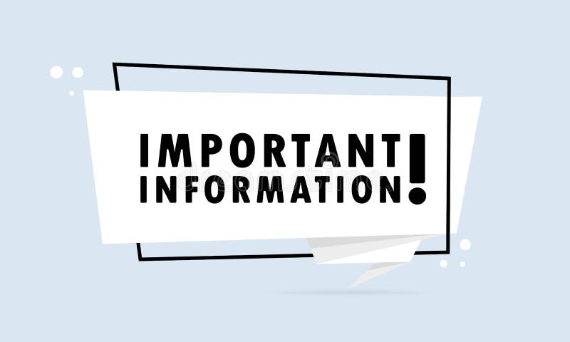 Important Information. Origami Style Speech Bubble Banner. Sticker ...