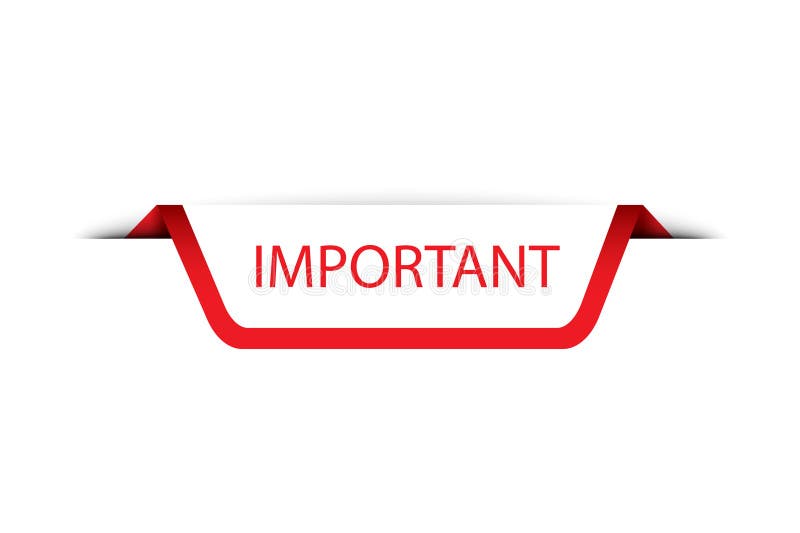 Important Label Tag. Red Attention Banner. Bold Typography Icon. Vector ...