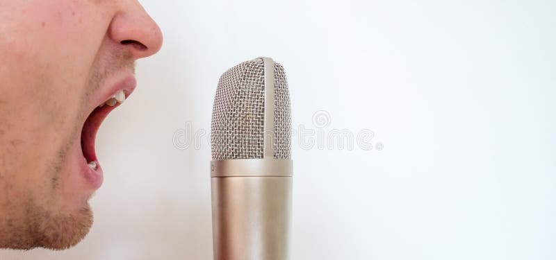 Man Screaming At The Microphone Stock Photo - Image of person ...