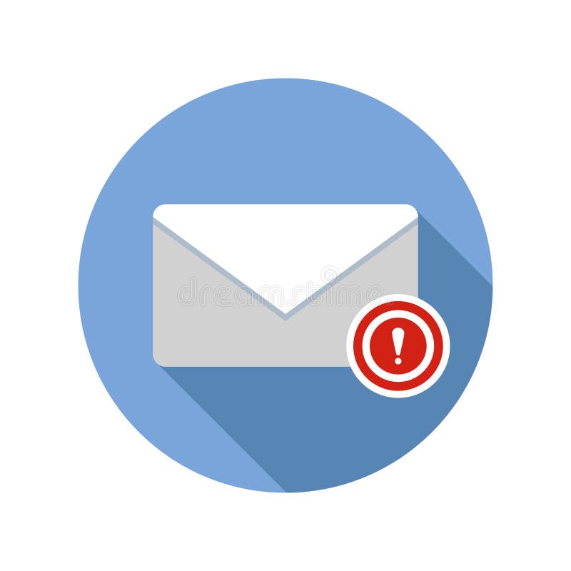 Important Message Icon. Email Icon with Long Shadow Stock Vector ...