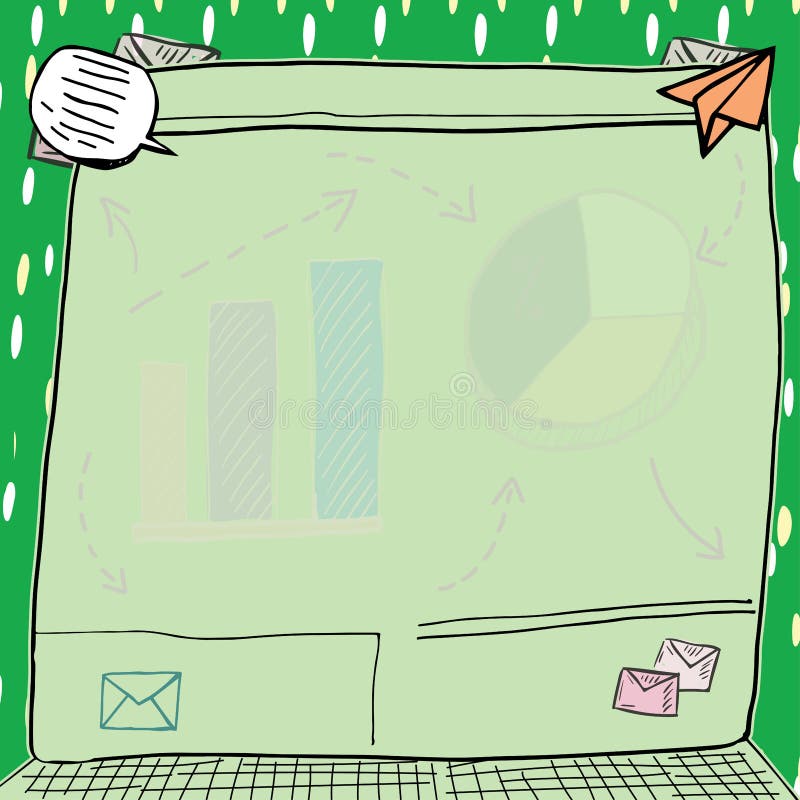 Important Message Presented on Screen with Charts, Graphs and E Mail S ...