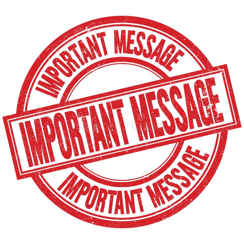 IMPORTANT MESSAGE Text Written on Red Rectangle Stamp Stock ...