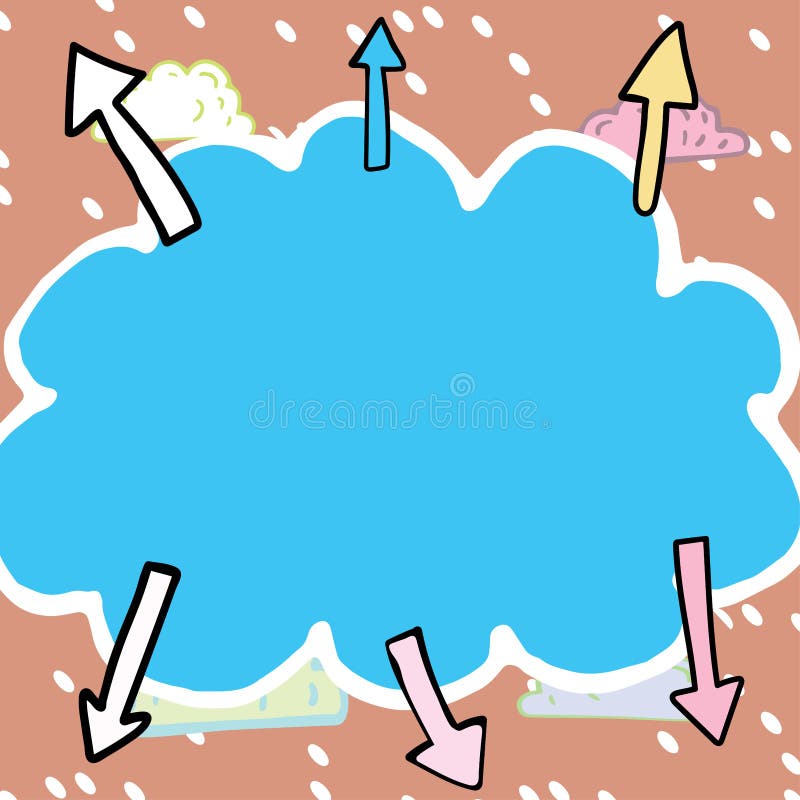 Important Messages Written in Shape of Cloud with Arrows Around ...