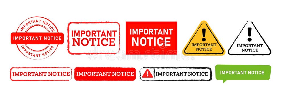 Important Notice Sign Stock Illustrations – 12,048 Important Notice ...