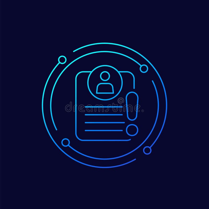 Important Personal Data Icon, Linear Design Stock Vector - Illustration ...