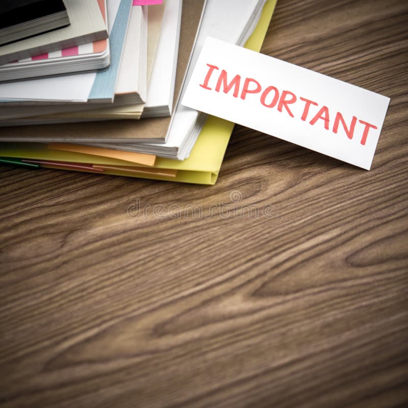 Important; the Pile of Business Documents on the Desk Stock Photo ...