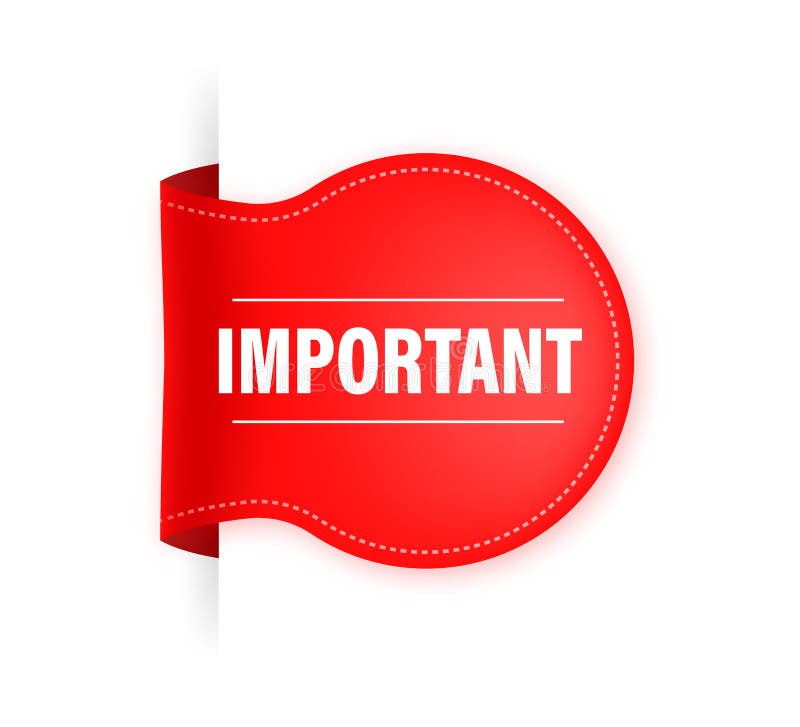 Important Red Banner in Flat Style on White Background. Vector ...